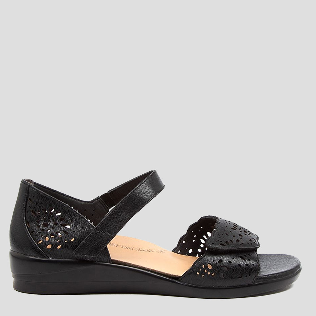 DUSTY W - BLACK LEATHER SANDALS – Ians Shoes for Women