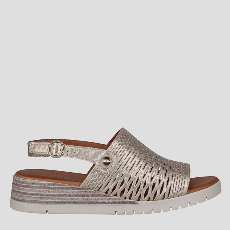 ENIGMA - GOLD LEATHER SANDALS - FINAL SALE – Ians Shoes for Women