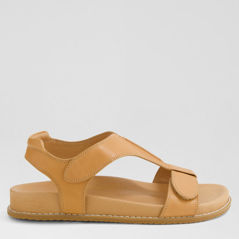 HANDRA W - LATTE LEATHER SANDALS - FINAL SALE – Ians Shoes for Women