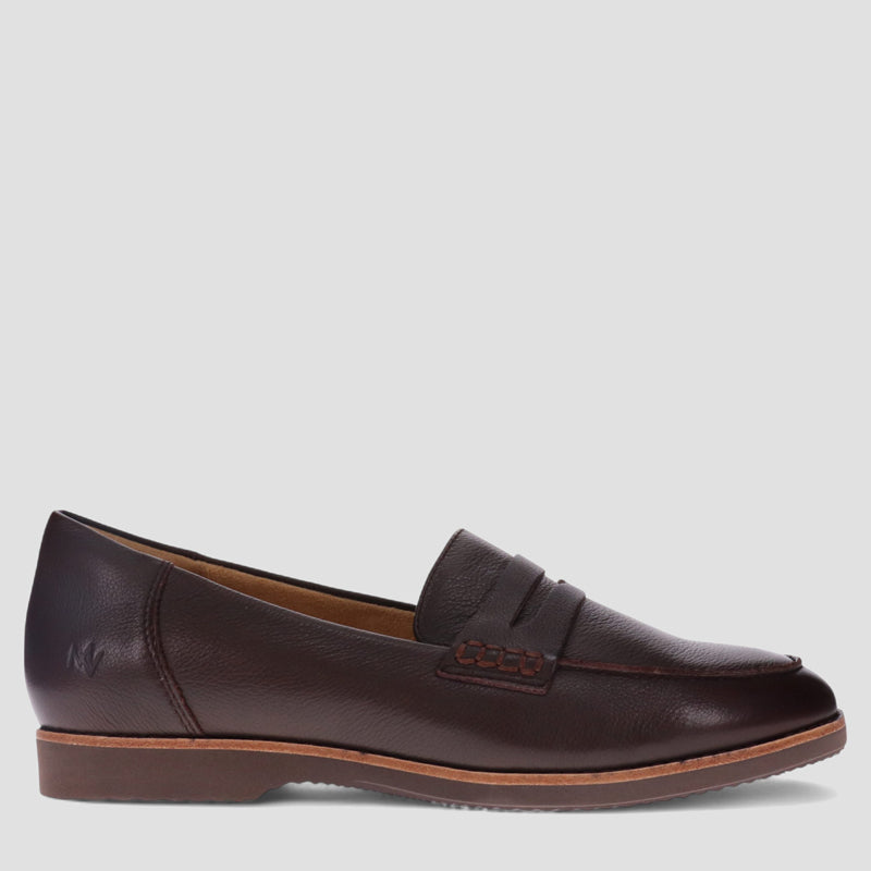 REMI - CHOCOLATE LEATHER LOAFER FLATS – Ians Shoes for Women