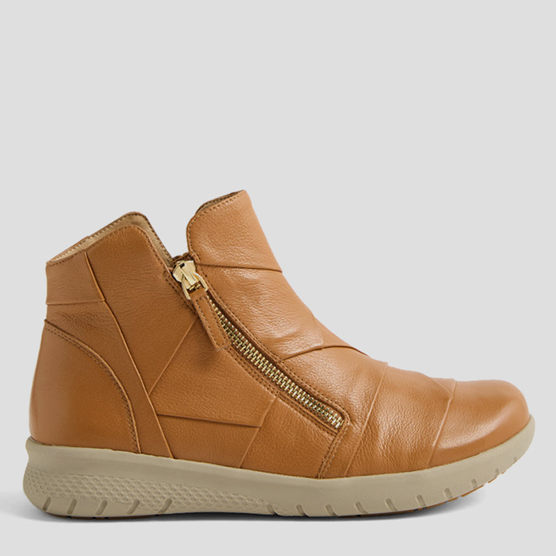 SISLEY XF - DARK TAN LEATHER ANKLE BOOTS – Ians Shoes for Women